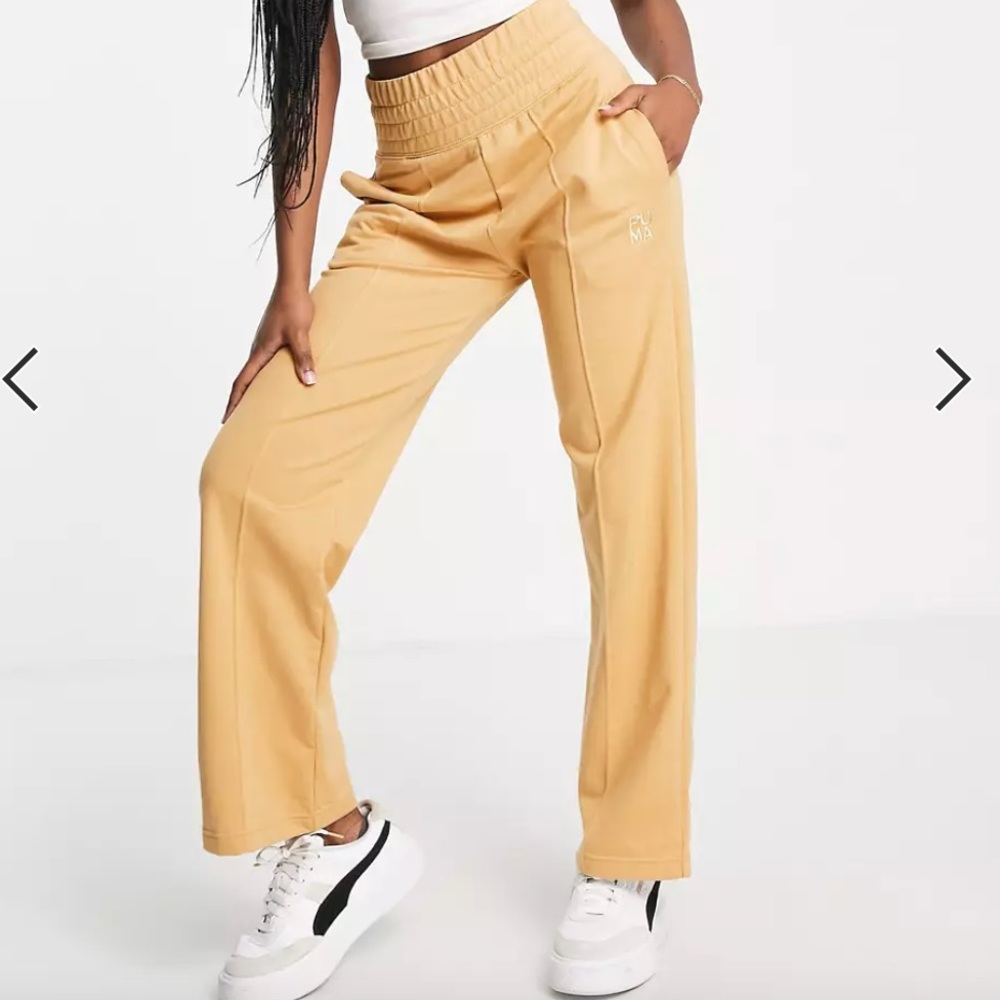 Puma Infuse Wide Leg Caramel Sweatpants Small - Gem